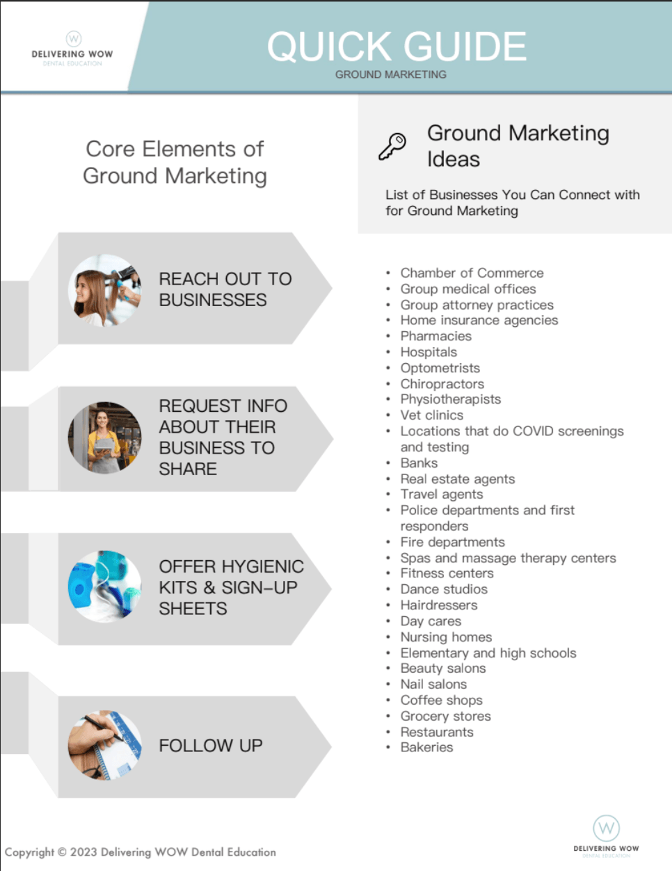 Ground Marketing Guide - Delivering Wow Dental Education™
